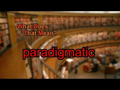 What does paradigmatic mean?