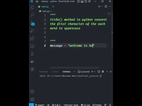 Title Method in Python #shorts #short