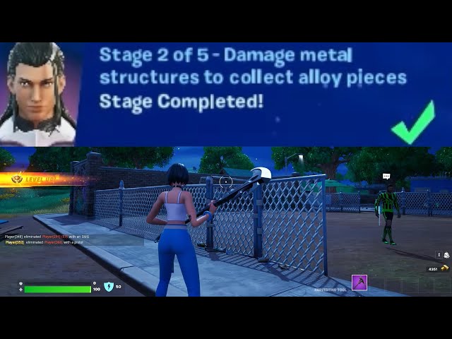 How to damage metal structures to collect Alloy Pieces in Fortnite