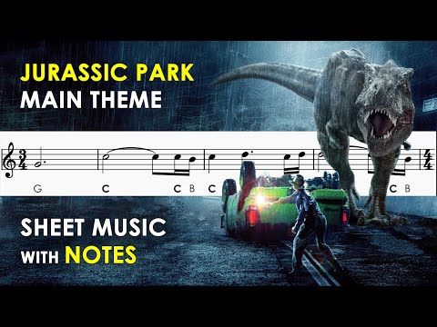 Theme From Jurassic Park | Sheet Music with Easy Notes for Recorder Flute Violin Beginners Tutorial