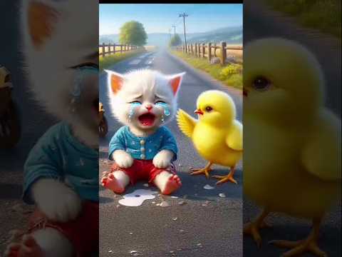 poor little kitten tries to deliver eggs on an old cart, but things go terribly wrong when a giant