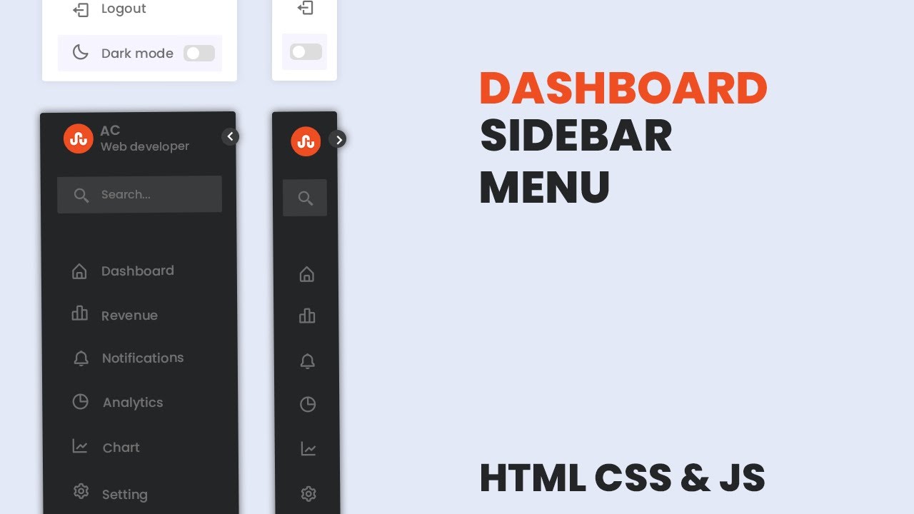 Responsive Side Navigation Bar in HTML CSS And JavaScript | Dashboard Sidebar Menu | Side Bar Menu