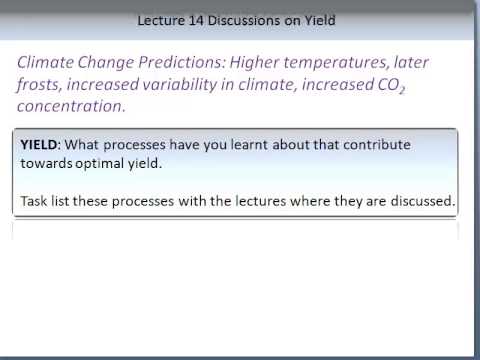 Lecture 14: Plant Climate Change Adaptation – Review lecture