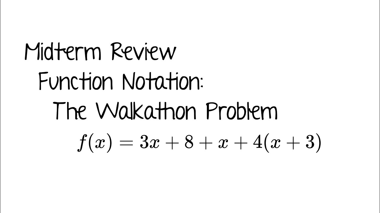 Midterm Review. Function Notation Word Problem.