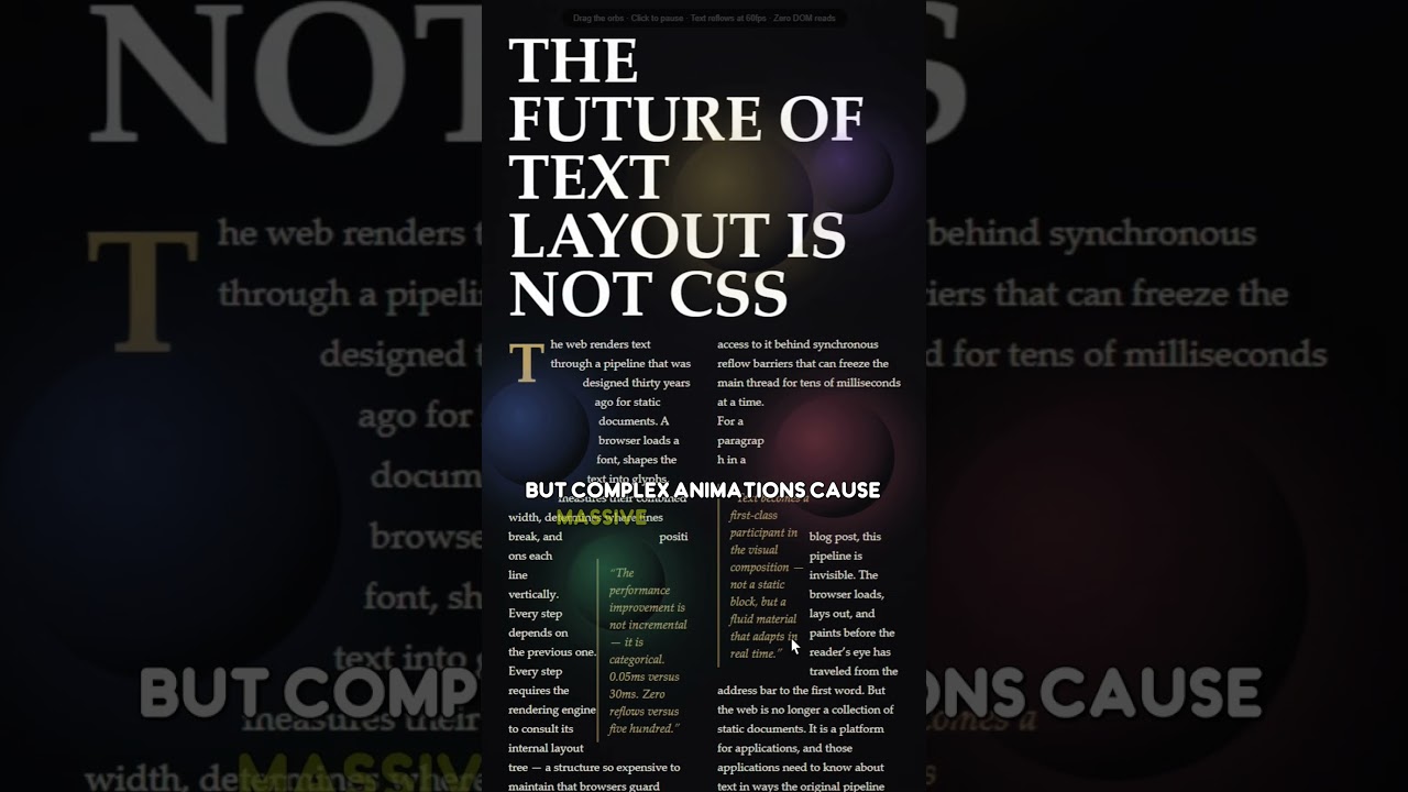 Pretext: It uses pure JavaScript and arithmetic to measure text, completely bypassing the DOM