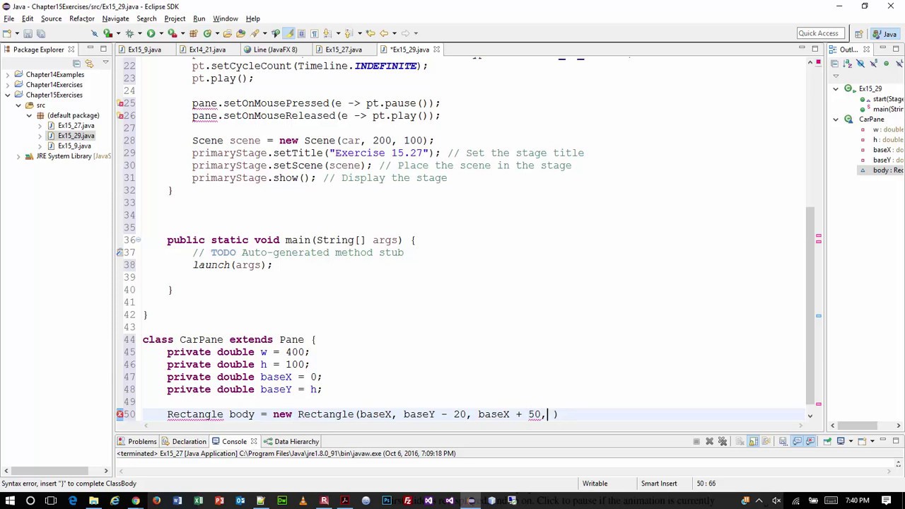 Java Programming 2 - Chapter 15 Homework Exercise 15.29