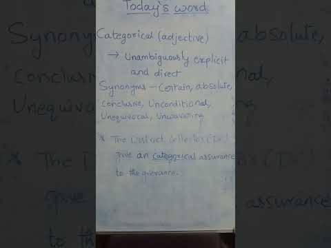 Categorical | Meaning and Synonyms | English Vocabulary