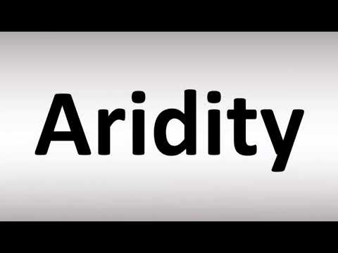 How to Pronounce Aridity