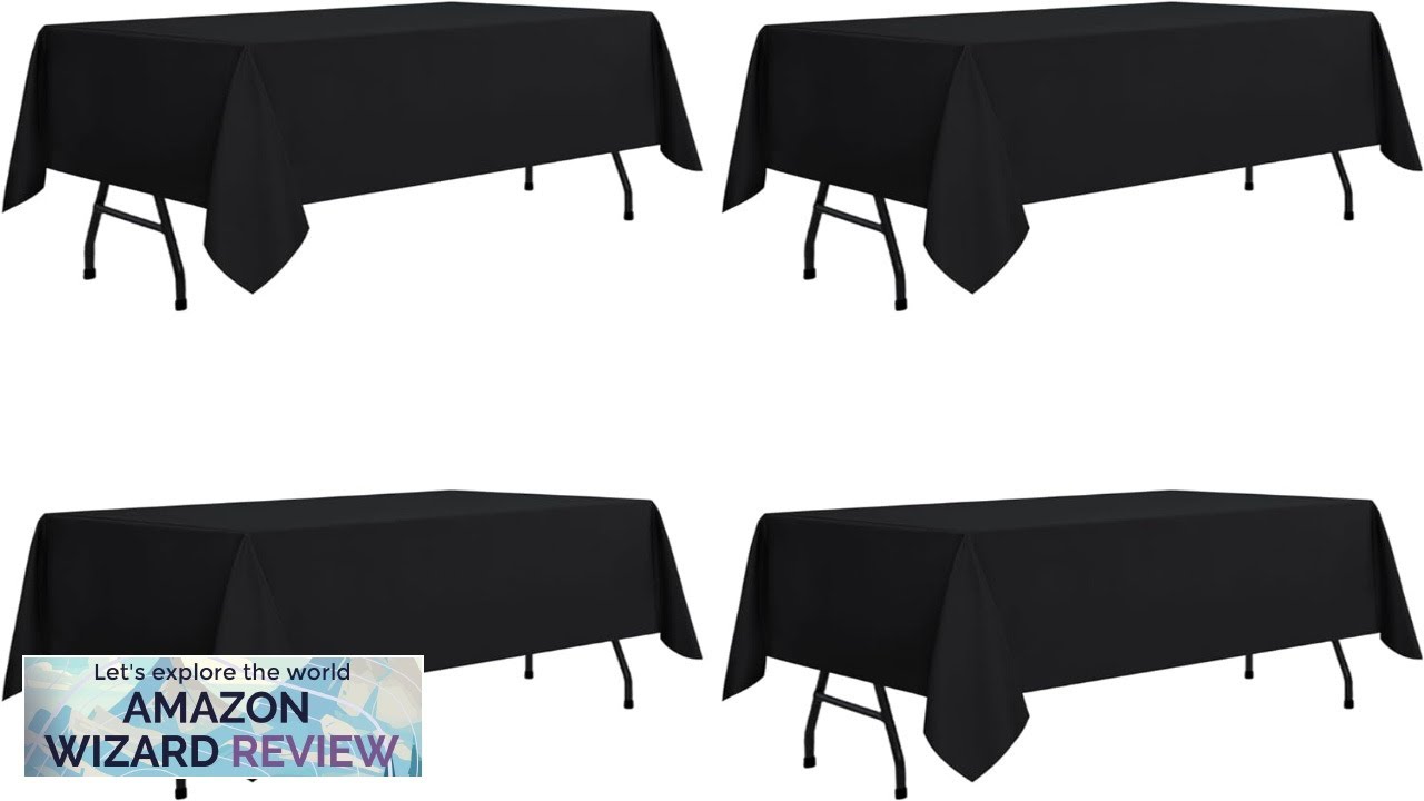 sancua 4 Pack Black Tablecloth 60 x 84 Inch Rectangle Table Cloth Review