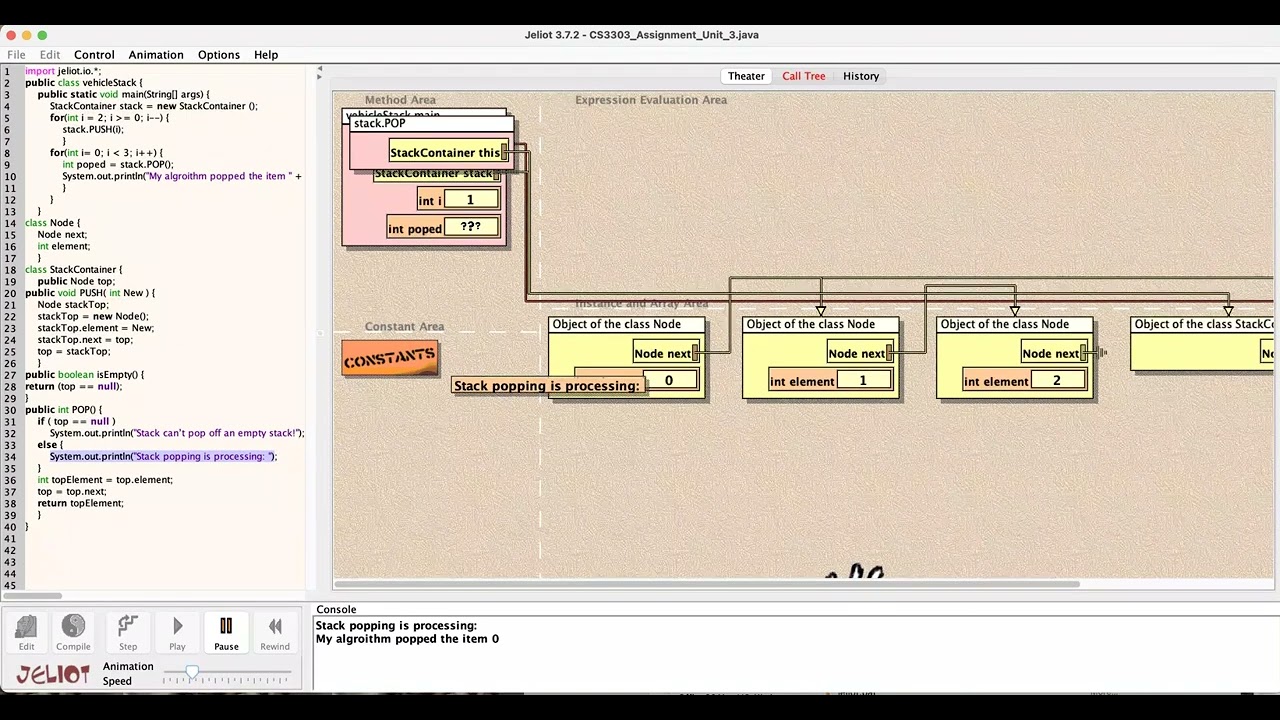 CS3303 Unit 3 Programming assignment
