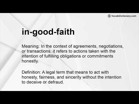 in good faith Meaning