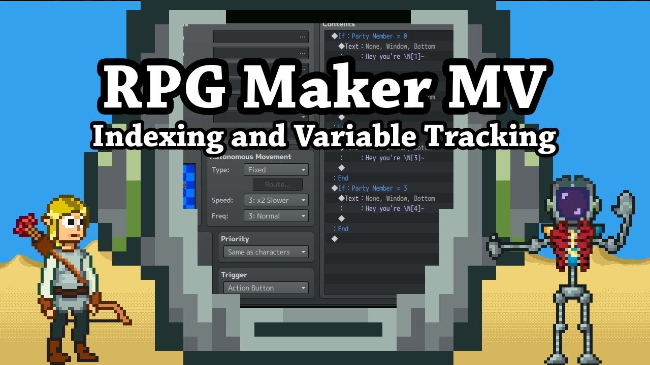 RPG Maker MV Indexing and Variable Tracking