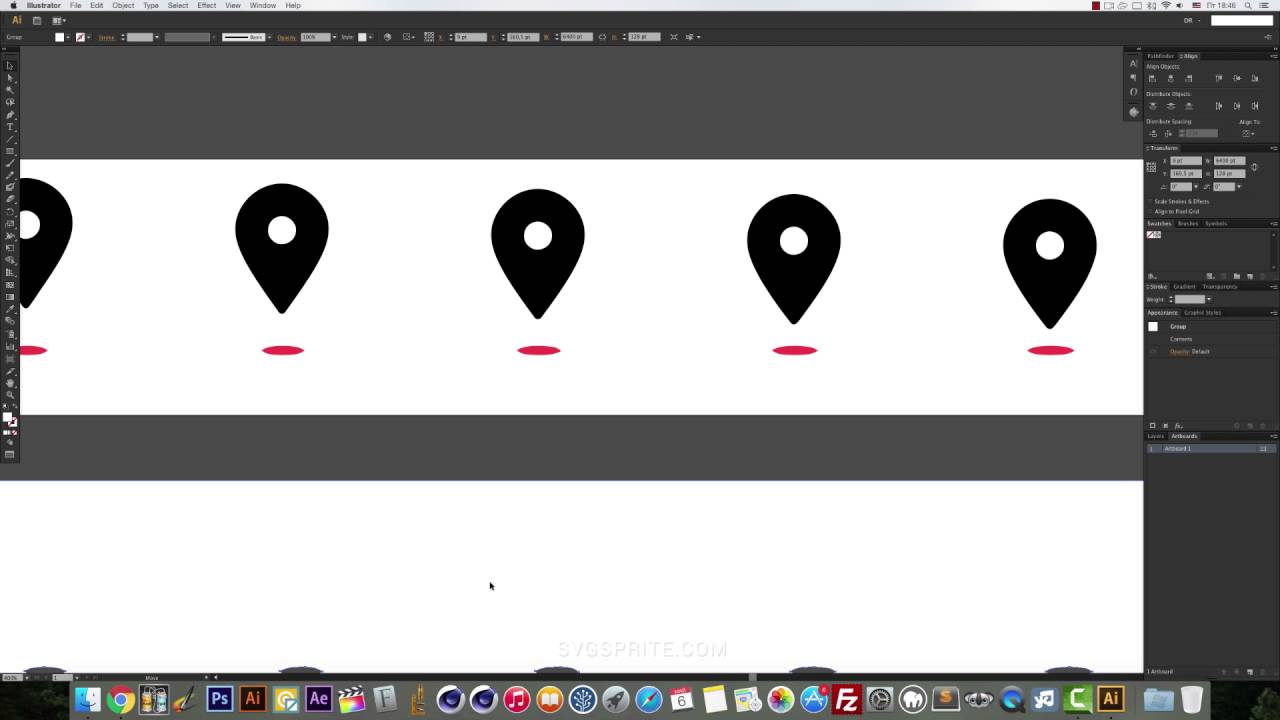 3D animation to SVG sprite? It's possible! | Step 4 | Sprite sheet in Adobe Illustrator