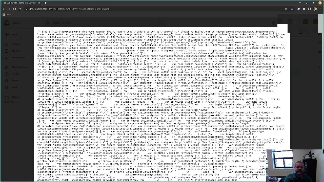Recover a Google Apps Script from Google Takeout using Python