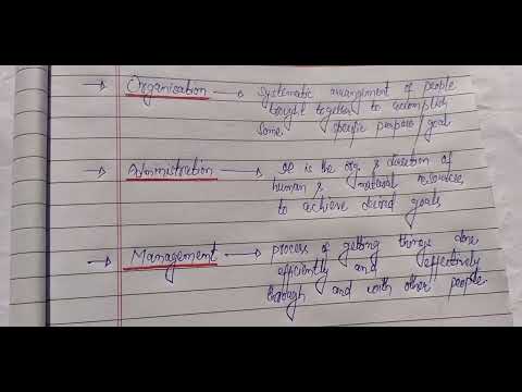 definition of organisation , administration and management