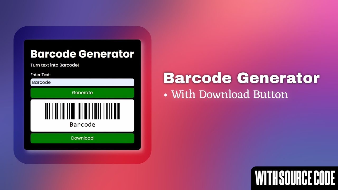 Create a Barcode Generator Using HTML, CSS & JavaScript | 10 Minutes | Codescriptive
