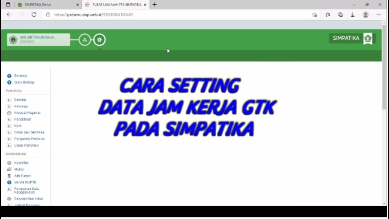 SETTING DATA JAM KERJA GTK SIMPATIKA