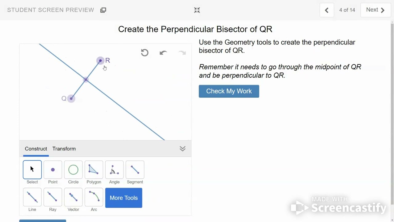 Desmos: Constructing a Perpendicular Bisector