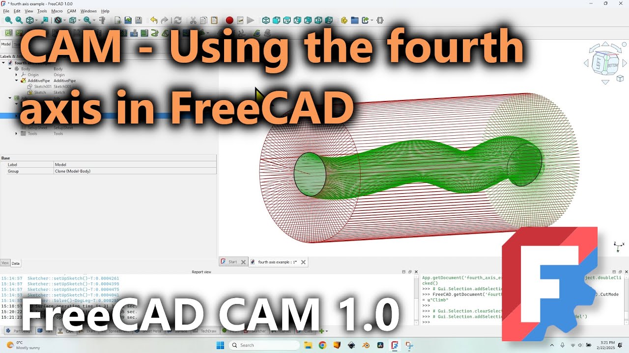 How to Generate 4th Axis CNC G-Code | Rotary Machining Tutorial in FreeCAD 1.0