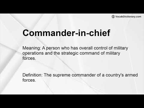 Commander-in-chief Meaning