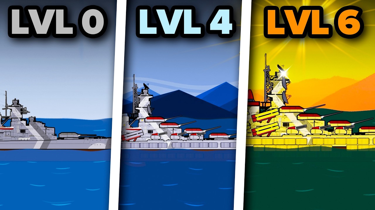 ⚓Bismarck Level Up | Battleship Animation