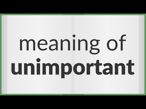 Unimportant | meaning of Unimportant