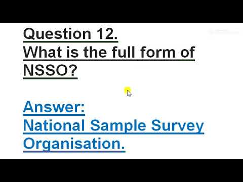 What is the full form of NSSO? Class 9 economics || poverty as a challenge ||