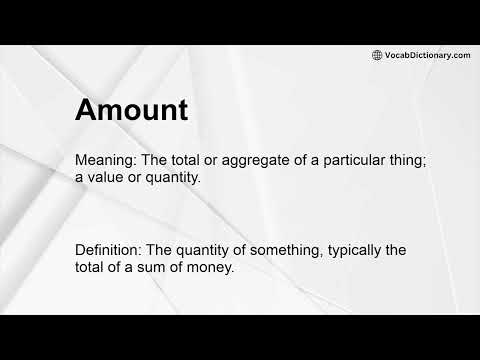 Amount Meaning