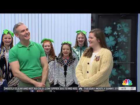 Learning to dance from Irish dancers on St. Patrick's Day!