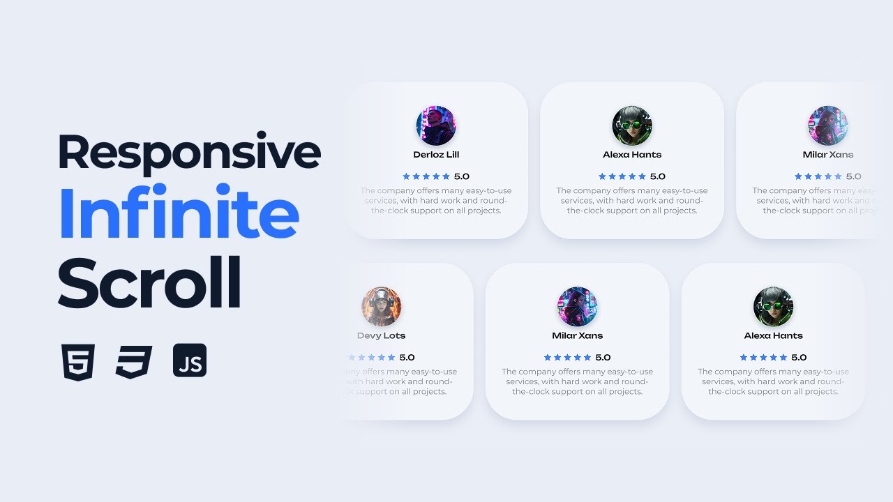 Responsive Infinite Carousel Animation Using HTML CSS JavaScript