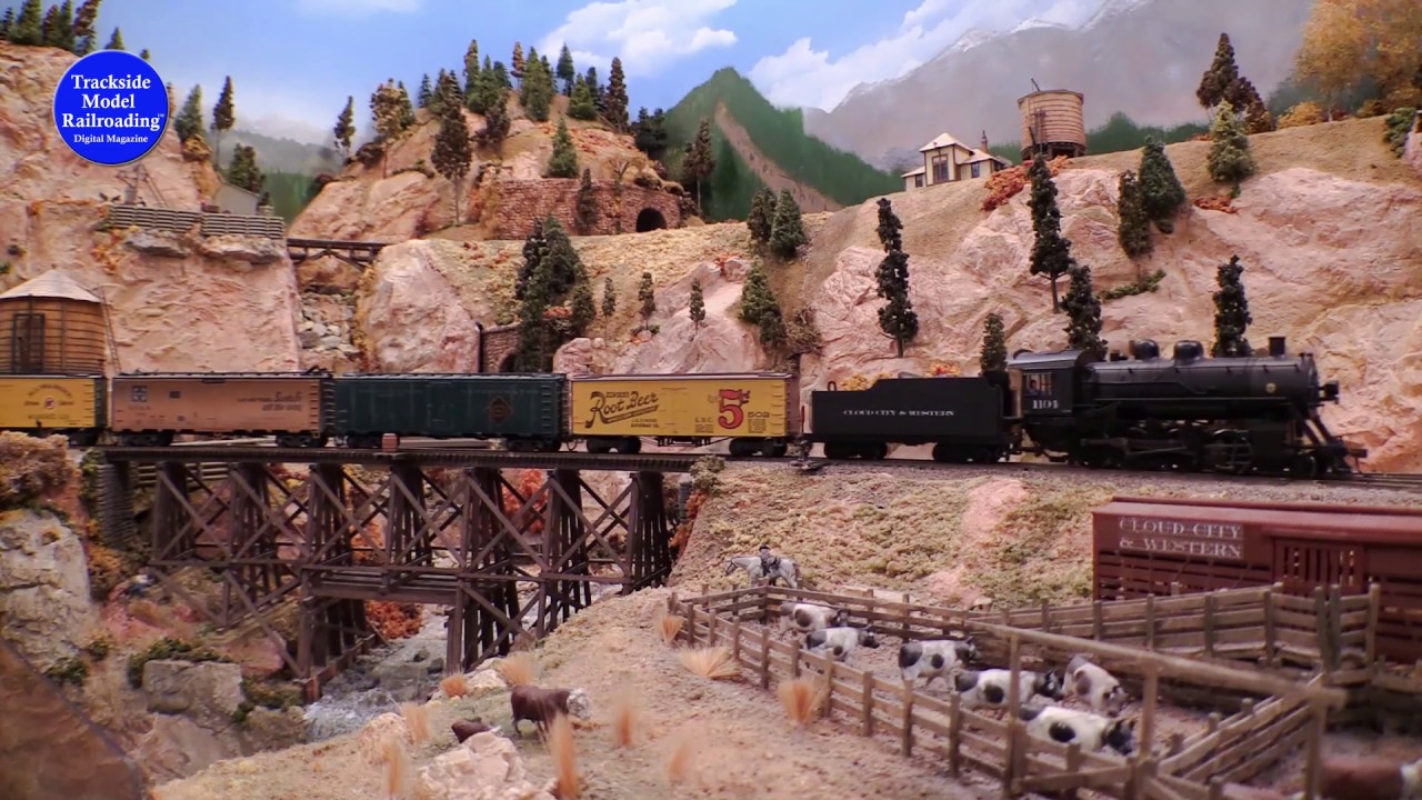Excellent Steam Era HO Scale Model Railroad, the Cloud City & Western Railroad by Jack Tingstad.