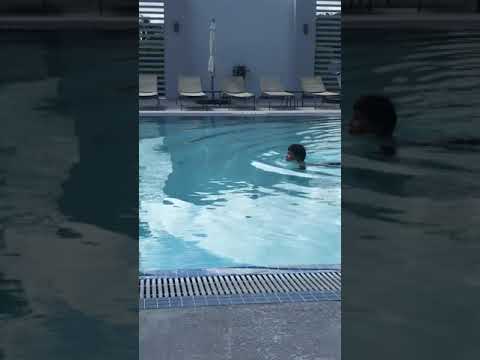 Swim practice in aquatic center JCC Miami Beach Florida