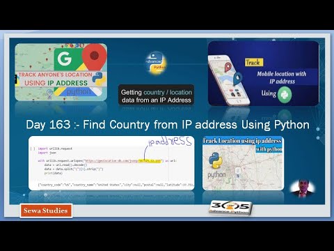 Day 163 Find country code, country name, city, latitude, longitude from IP address Using Python