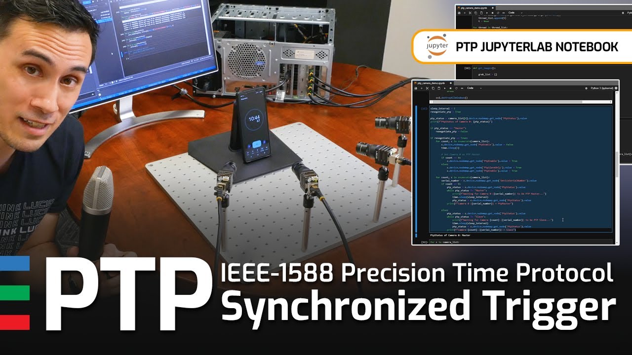 IEEE-1588 PTP (Precision Time Protocol) JupyterLab Notebook for LUCID Cameras