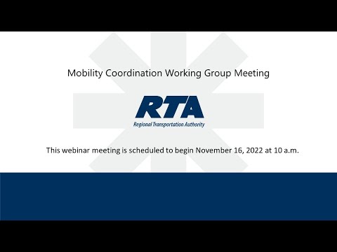Mobility Coordination Working Group Meeting - November 16, 2023 10:00 a.m.