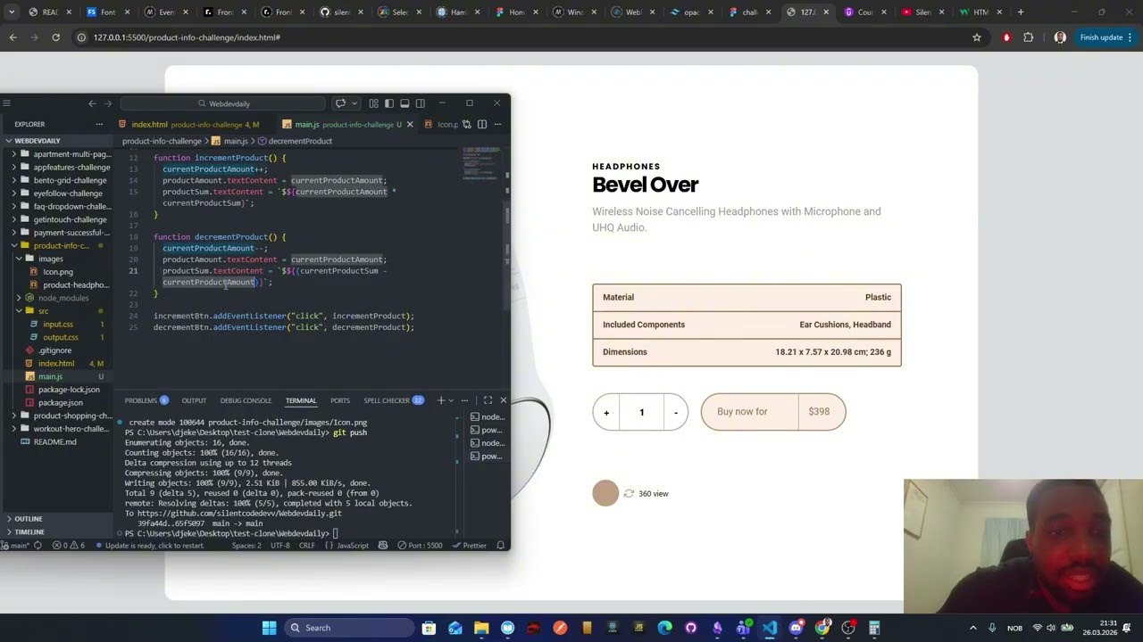 Becoming a Frontend Developer From Zero — Day 37 | Product Information UI