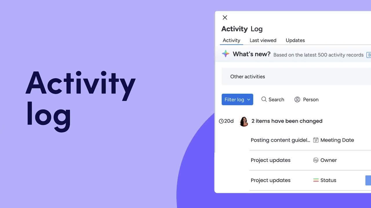 Activity log | monday.com tutorials