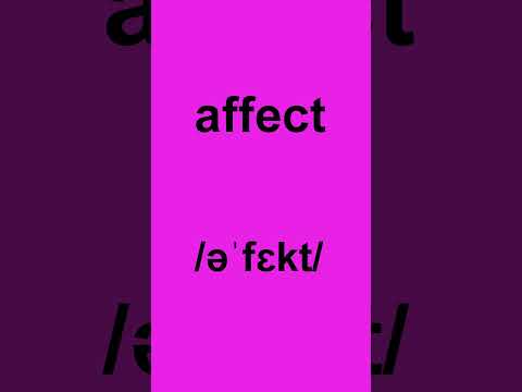 How to pronounce "affect" in American English #spokenenglish #howtopronounce #americanenglish #words