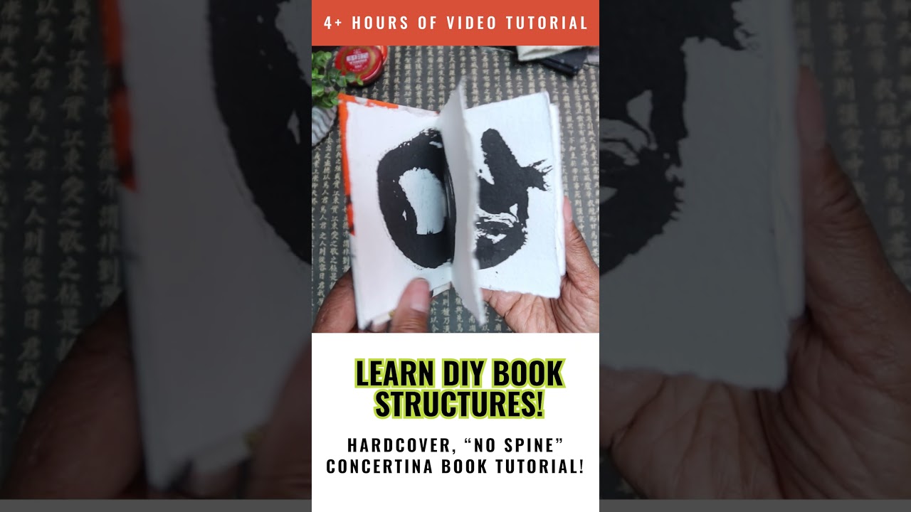 Learn DIY Books - Hardcover Book, No Sew, No Spine, Concertina Binding #arttutorial #bookbinding