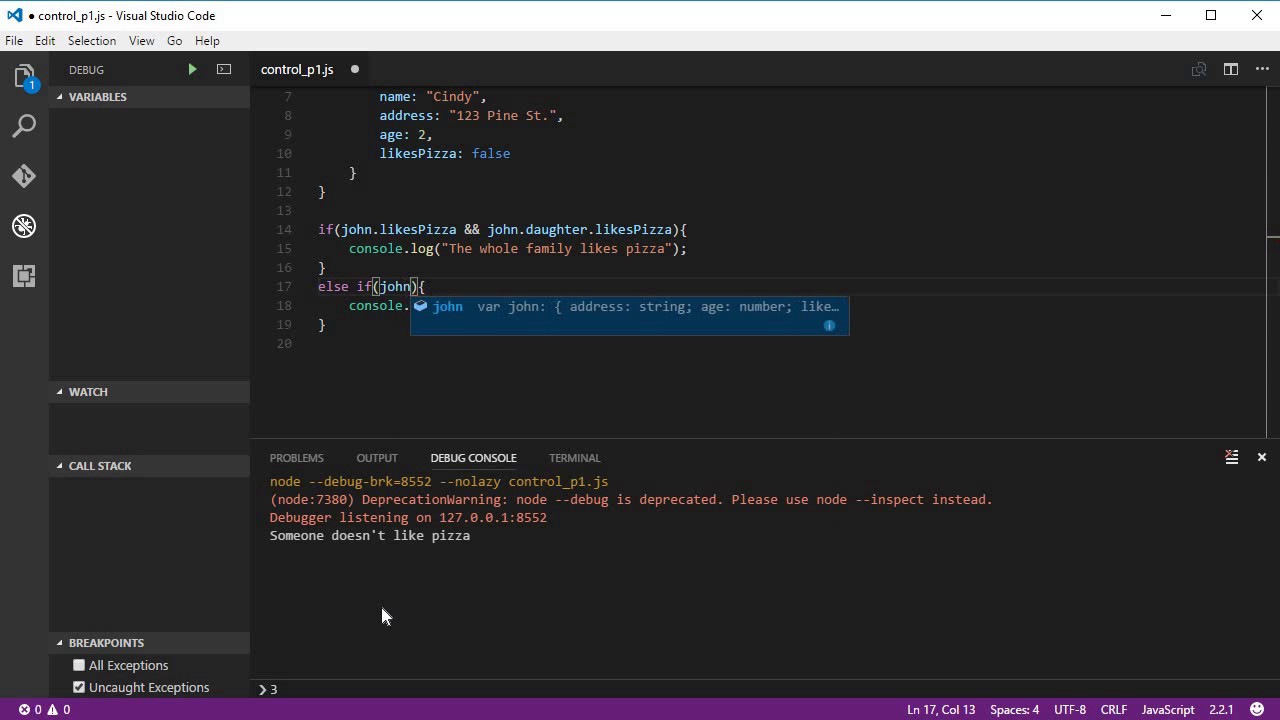 Introduction to JavaScript pt.6 Control Structures