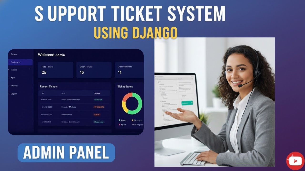 🔥 Django Support Ticket System | Modern Admin Dashboard UI | Python Project Demo #ticket #Django