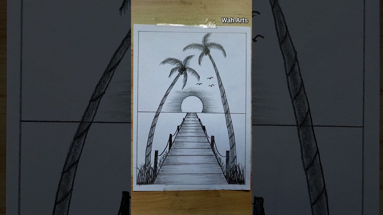 landscape drawing #easydrawing