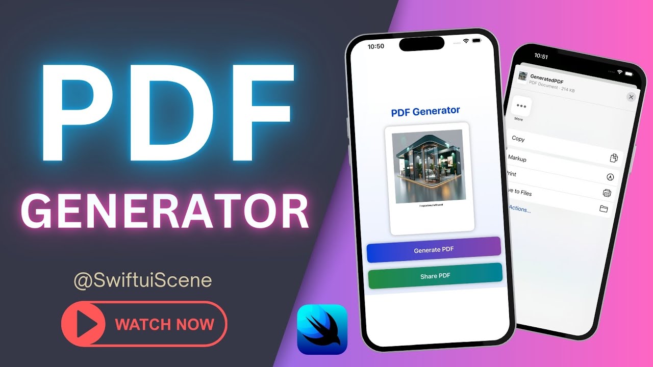 📄✨ SwiftUI PDF Generator: Create & Share Stunning PDFs with Images & Captions! 🖼️📤