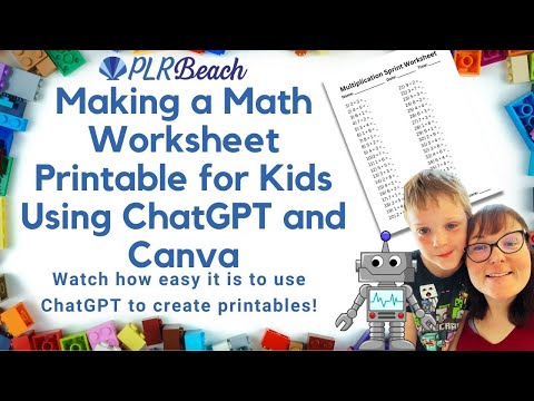 How to Make a Math Worksheet Printable for Kids Using ChatGPT & Canva 2023 | Crafty Becky Tutorials