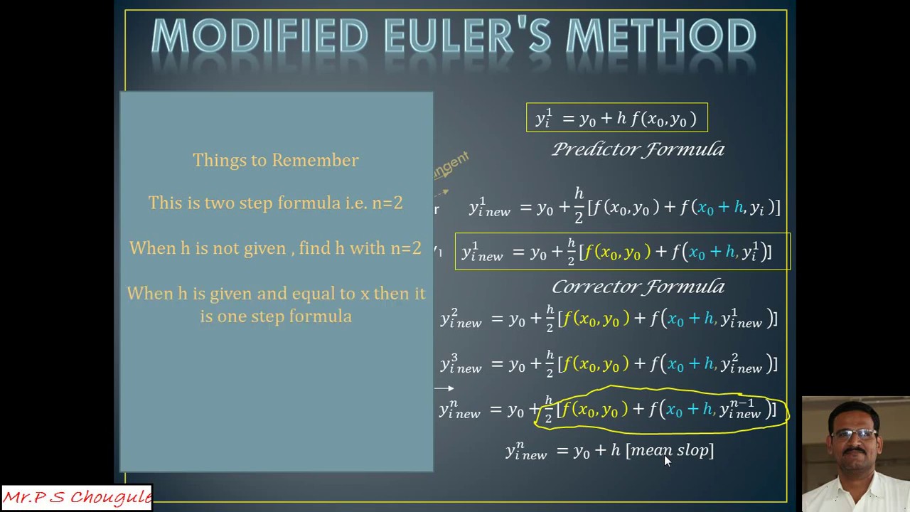 Modified Euler's Method Part-1