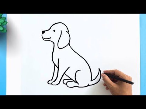 How to Draw a Cute Dog - Easy Dog Drawing - Animal Picture Drawings