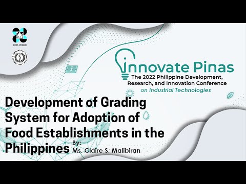 Development of Grading System for Adoption of Food Establishments in the Philippines