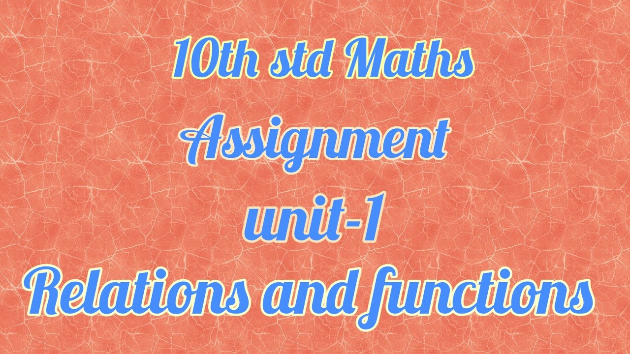 10th standard maths unit 1 relations and functions assignment answers