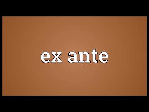 Ex ante Meaning
