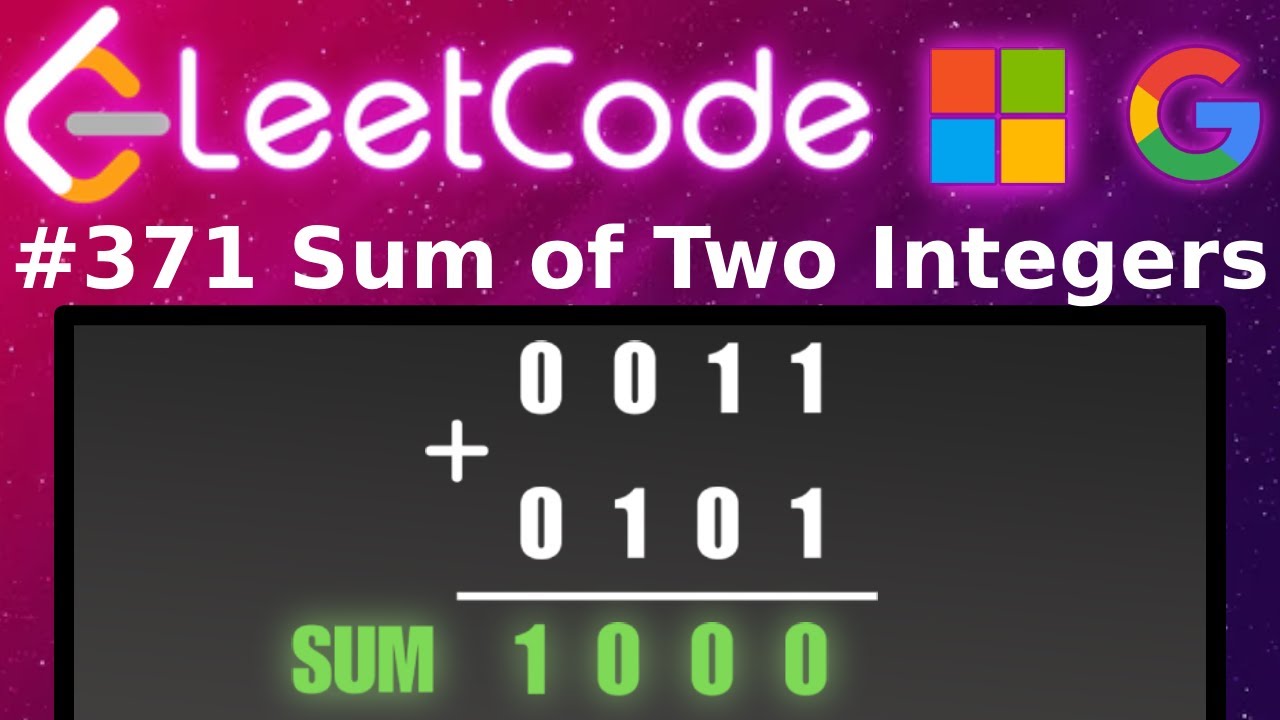 [Animated] LeetCode 371 Sum of Two Integers | Blind 75 | Python | Bitwise Operations